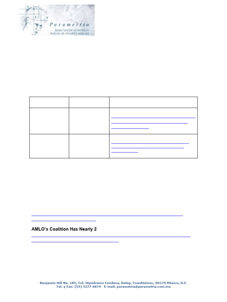 2 Estudio Parametria | PDF | Metodología de encuesta | Cuestionario
