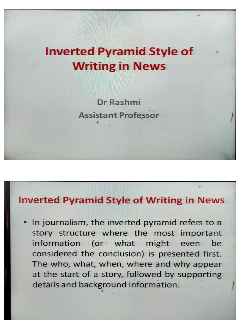 Inverted Pyramid Style of News Writing SEC - 2 | PDF