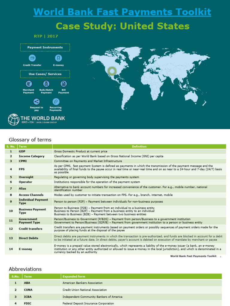 World Bank FPS USA RTP Case Study | PDF | Banks | Payments