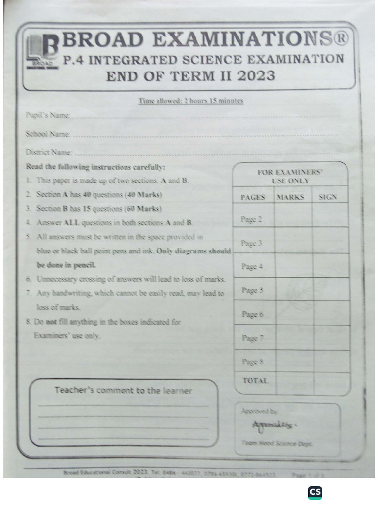 Broad P4 Sci TR Andrew | PDF