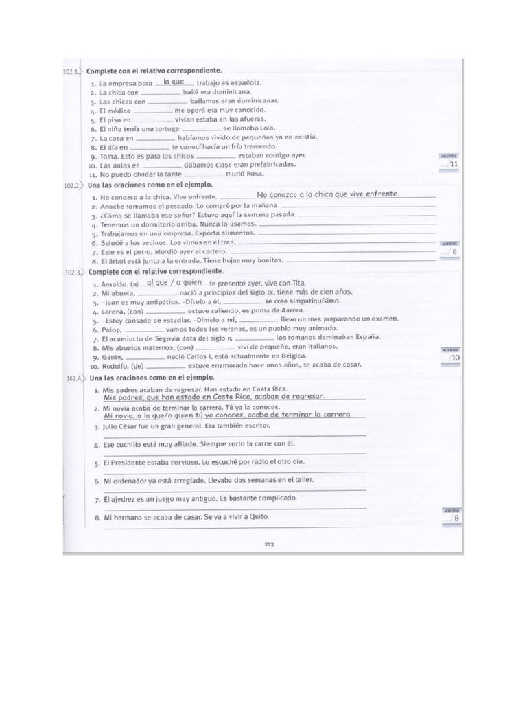 Atributiva Exercitii 1 Spaniola | PDF