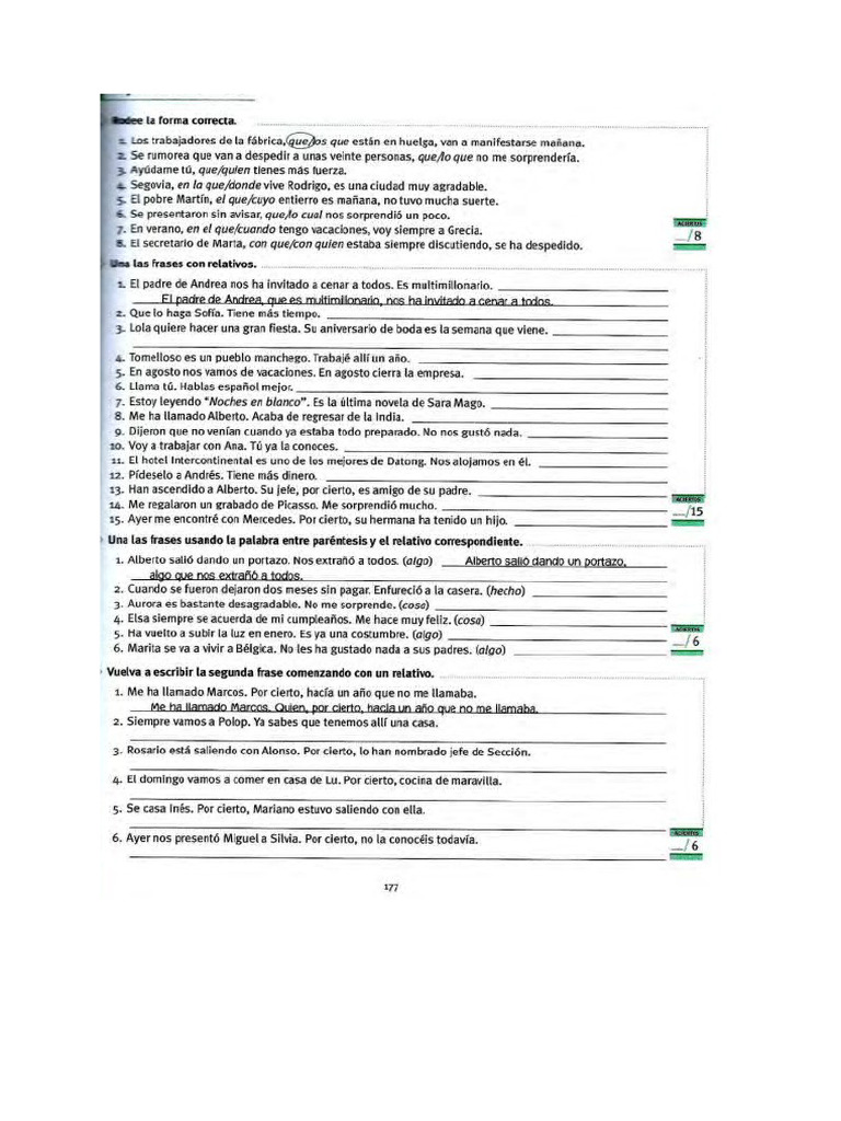 Atributiva exercitii 2 spaniola | PDF