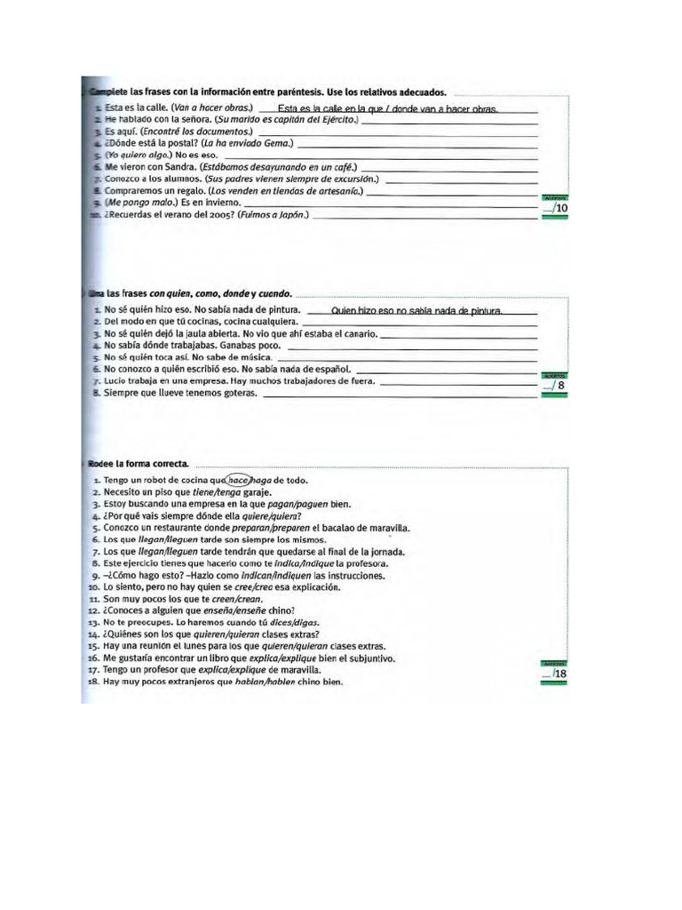 Atributiva exercitii 3 spaniola | PDF