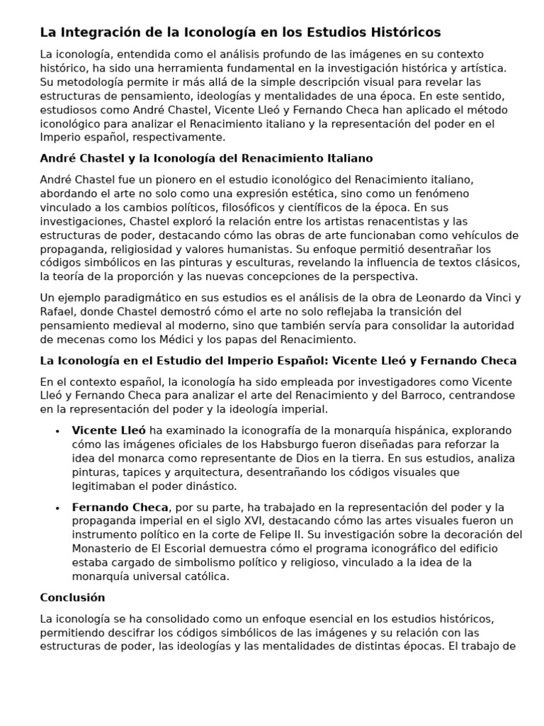 La Integración de La Iconología en Los Estudios Históricos | PDF ...