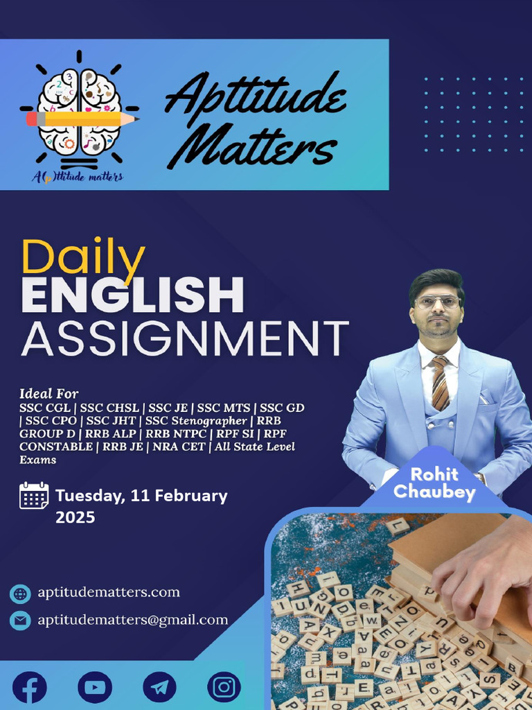 11_Feb_25_Aptitude_matters_Pune_Daily_SSC_English_Assignment_E | PDF