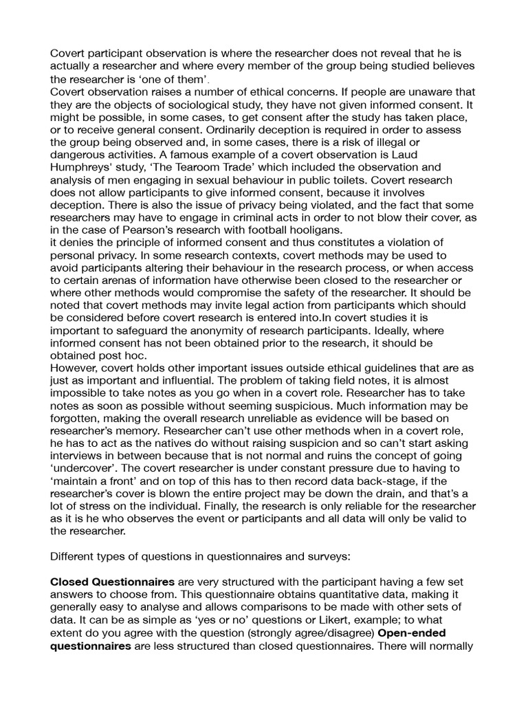 Sociology Answer Sample PDF | PDF | Survey Methodology | Questionnaire