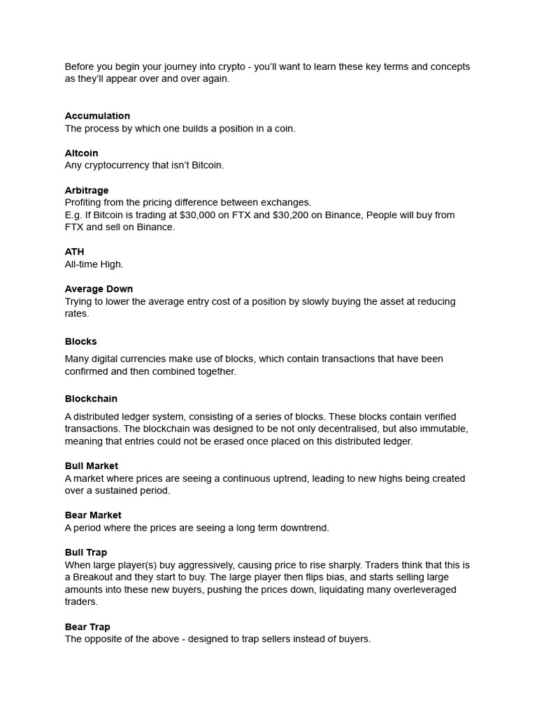 Crypto Cheat Sheet - Terminology | PDF | Cryptocurrency | Bitcoin