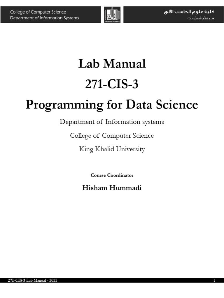 271CIS-3 Lab Manual | PDF | Boolean Data Type | Python (Programming Language)