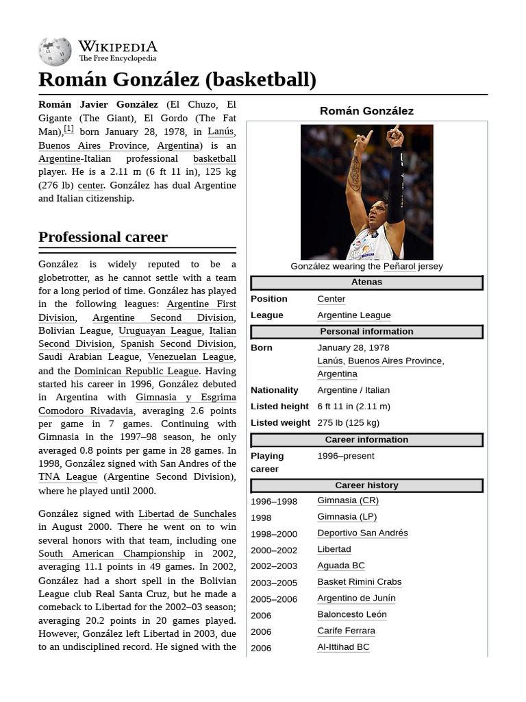 Román González: Argentine Basketball Center | PDF | Sports Competitions ...