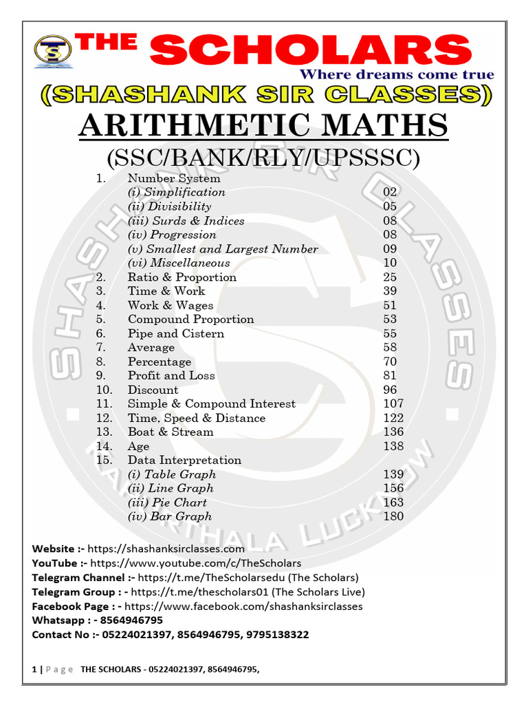 Maths Arithmetic Book (Final) | PDF