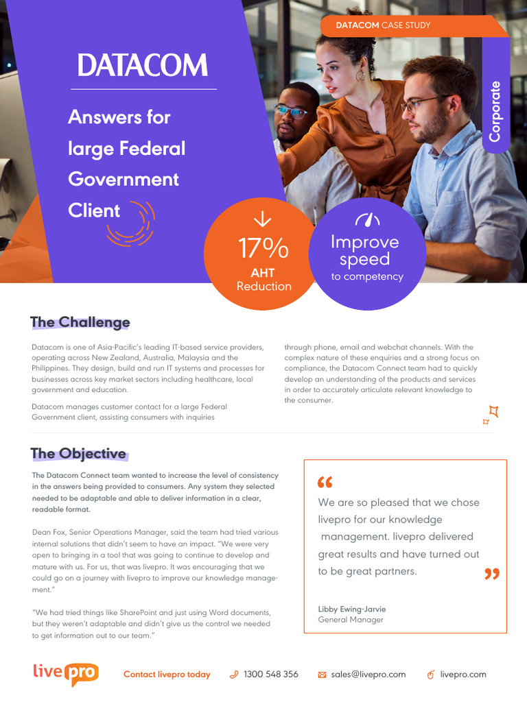 Livepro Datacom CaseStudy Vs Jan24 | PDF | Business | Communication