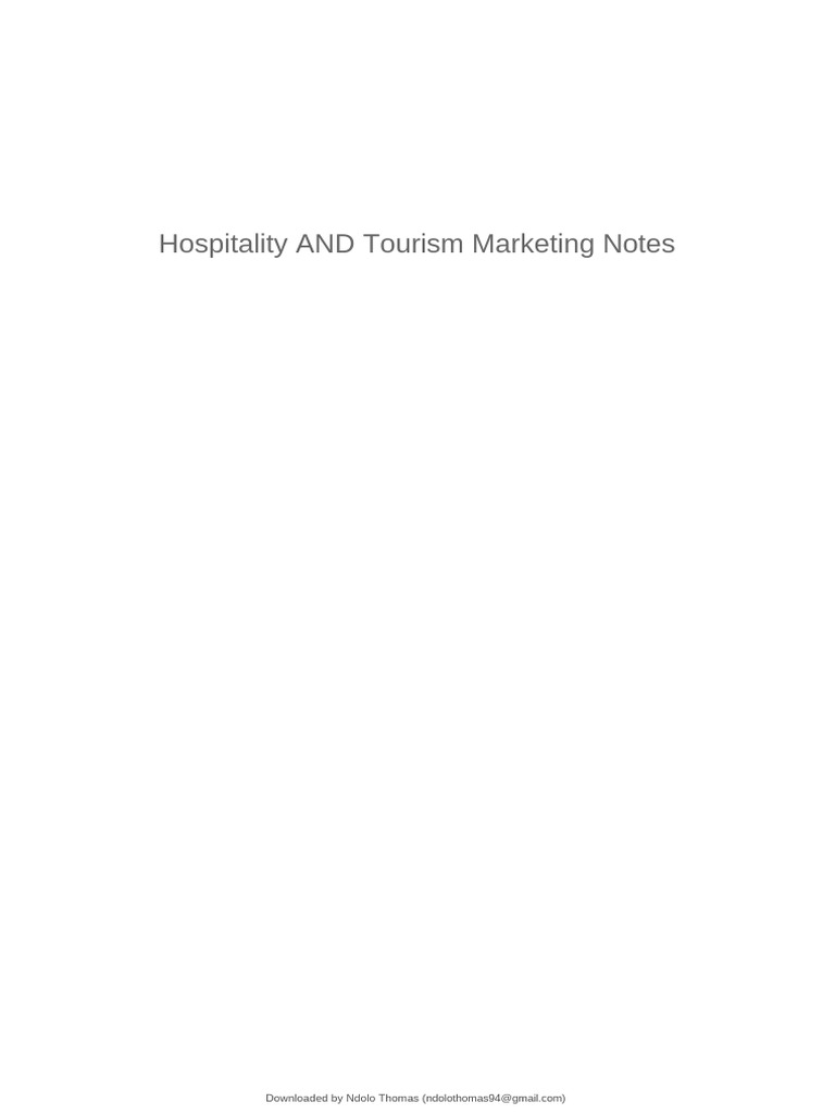 Hospitality Marketing Course Overview | PDF | Marketing | Product ...