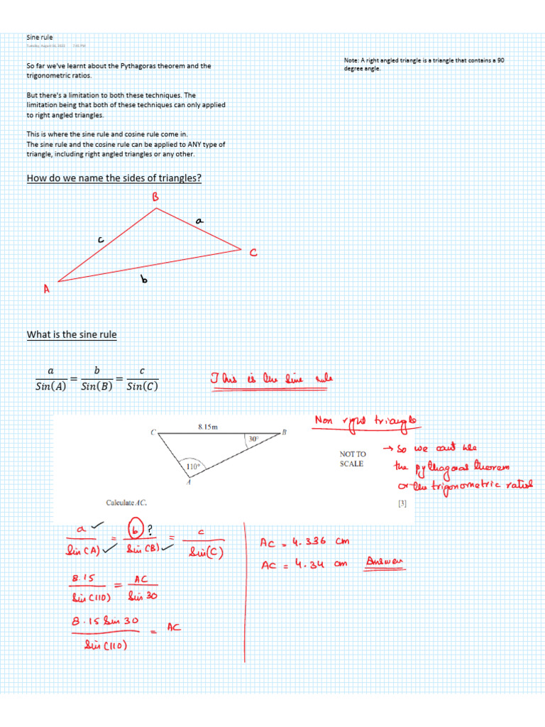 Sine Rule | PDF