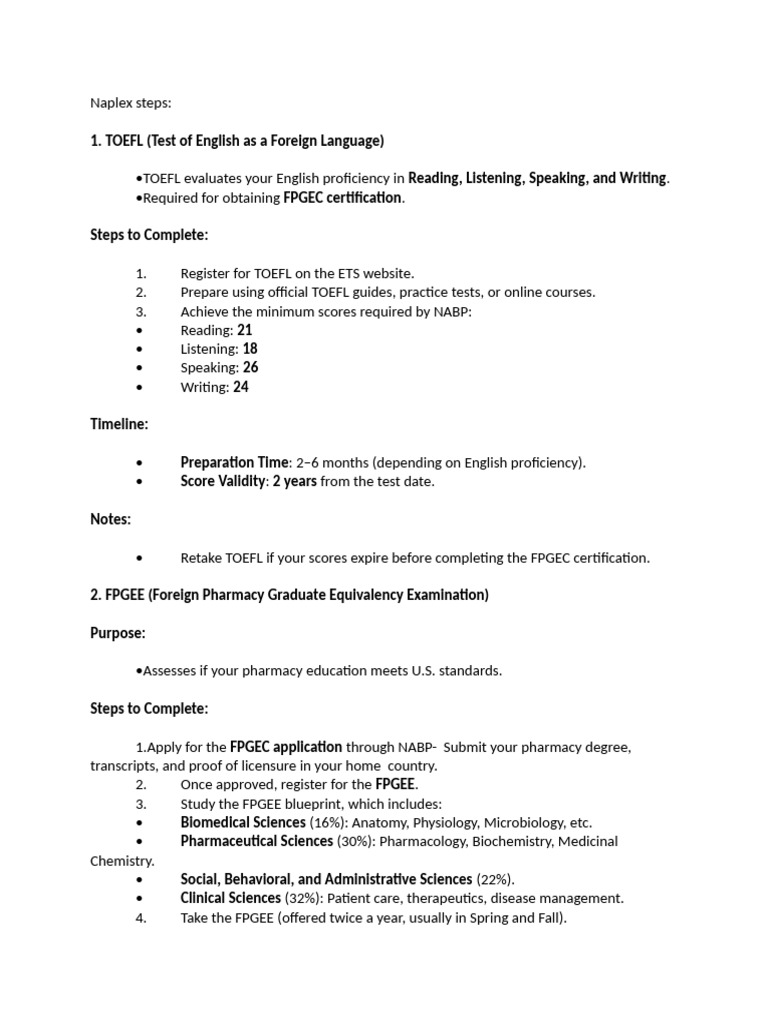 Steps to Pass NAPLEX and Obtain Licensure | PDF | Pharmacy | Test Of ...
