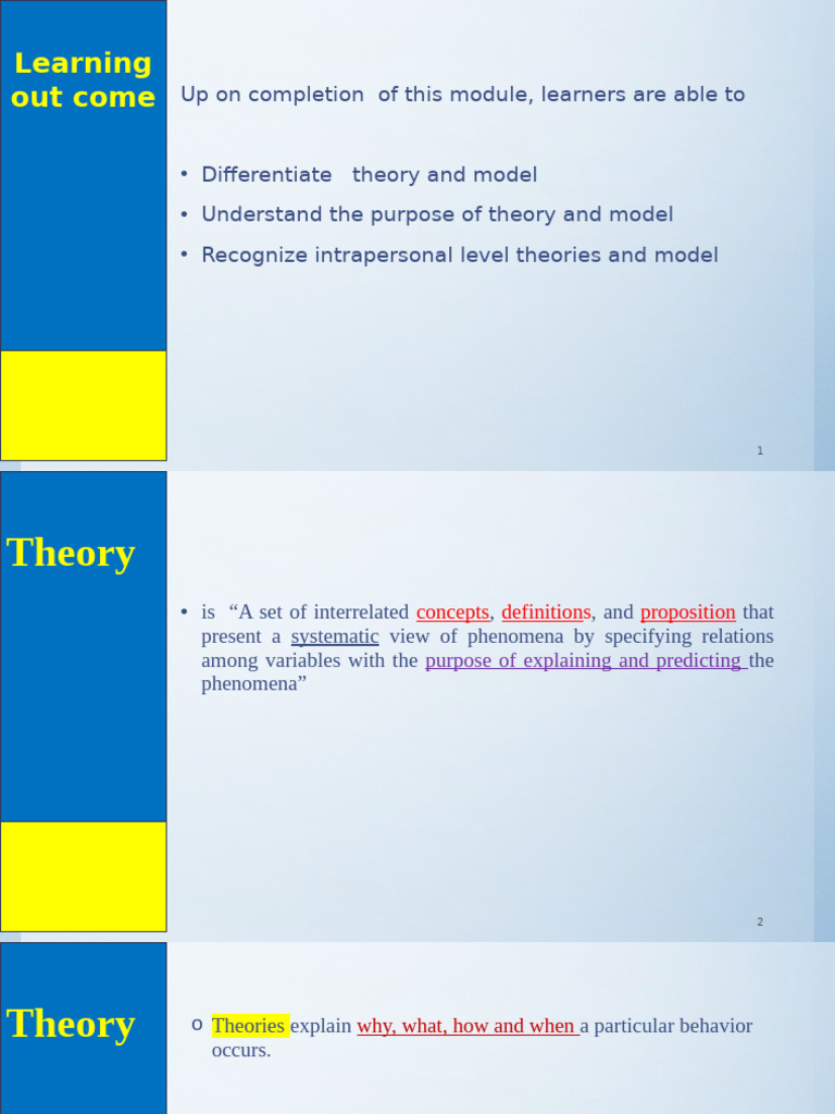 Theory and Model (1) | PDF | Psychological Concepts | Cognition