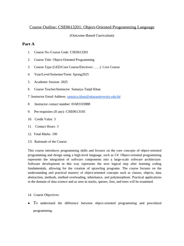 STK_CSE0613201_Spring2025 | PDF | Object Oriented Programming | Method (Computer Programming)