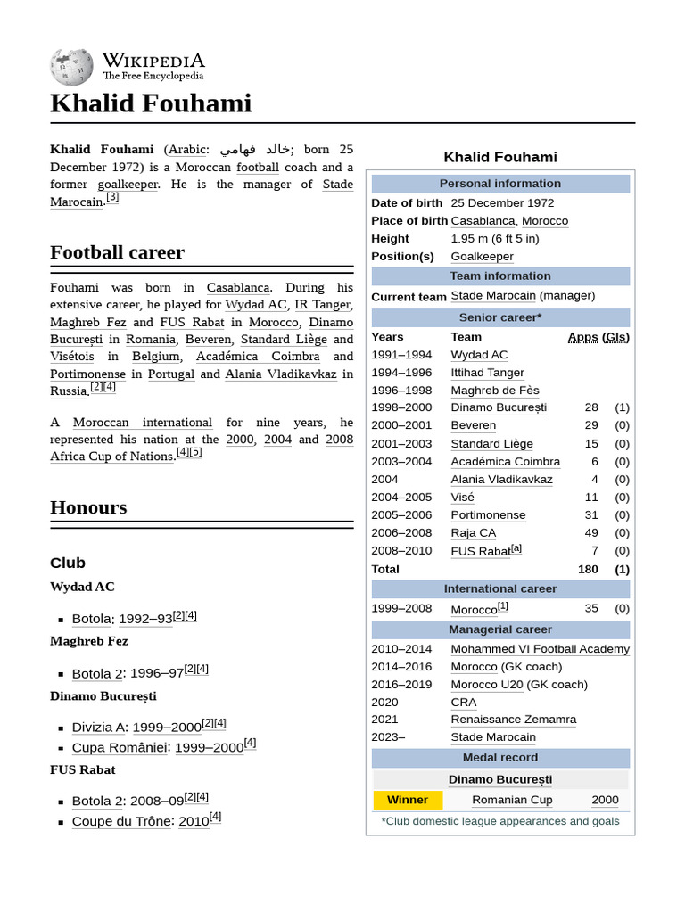 Khalid_Fouhami | PDF | Association Football | Sports