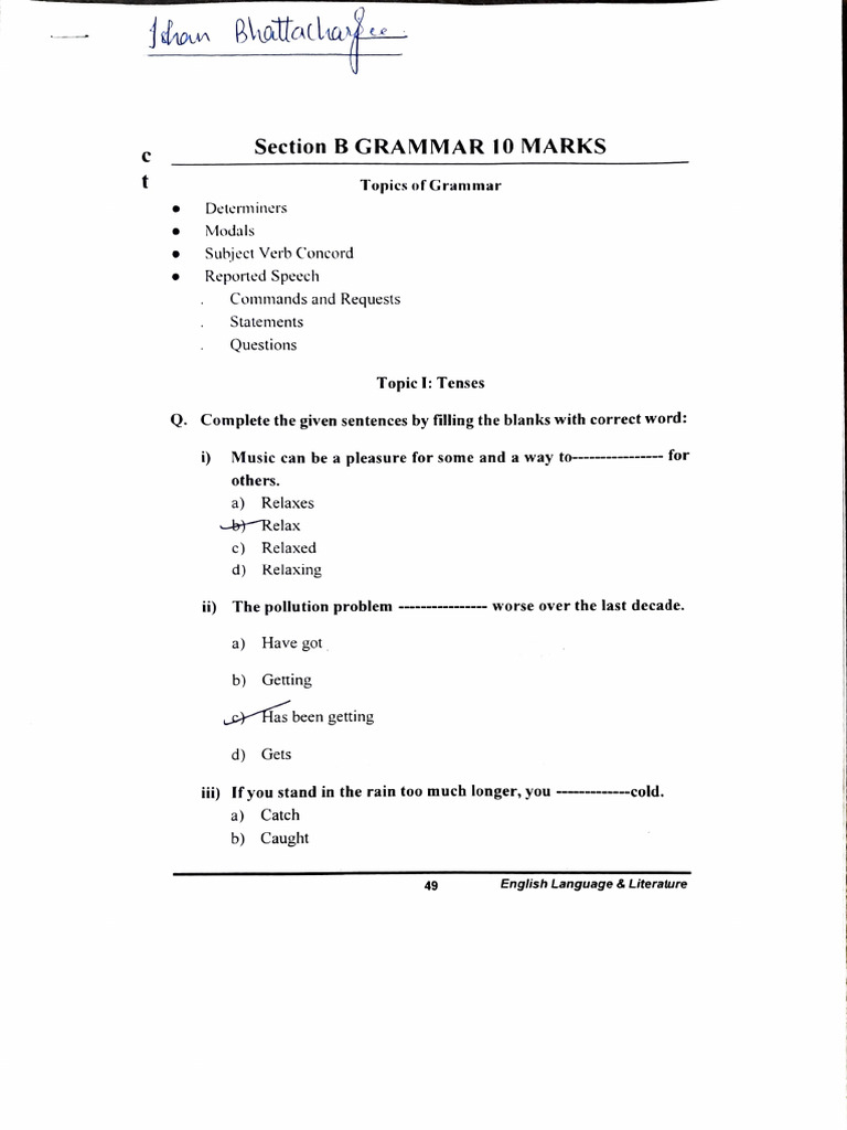 grammer worksheet | PDF | Linguistics | Language Mechanics
