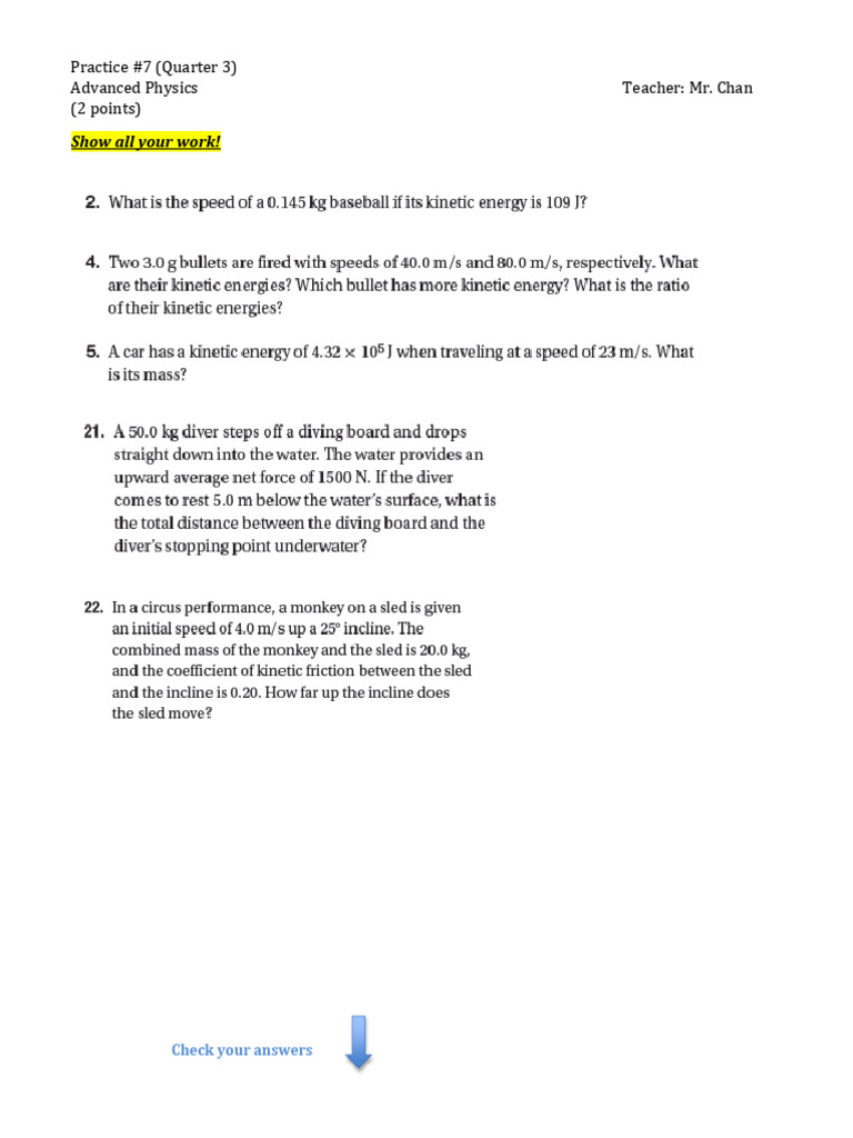 Advanced Physics Practice Q3 | PDF