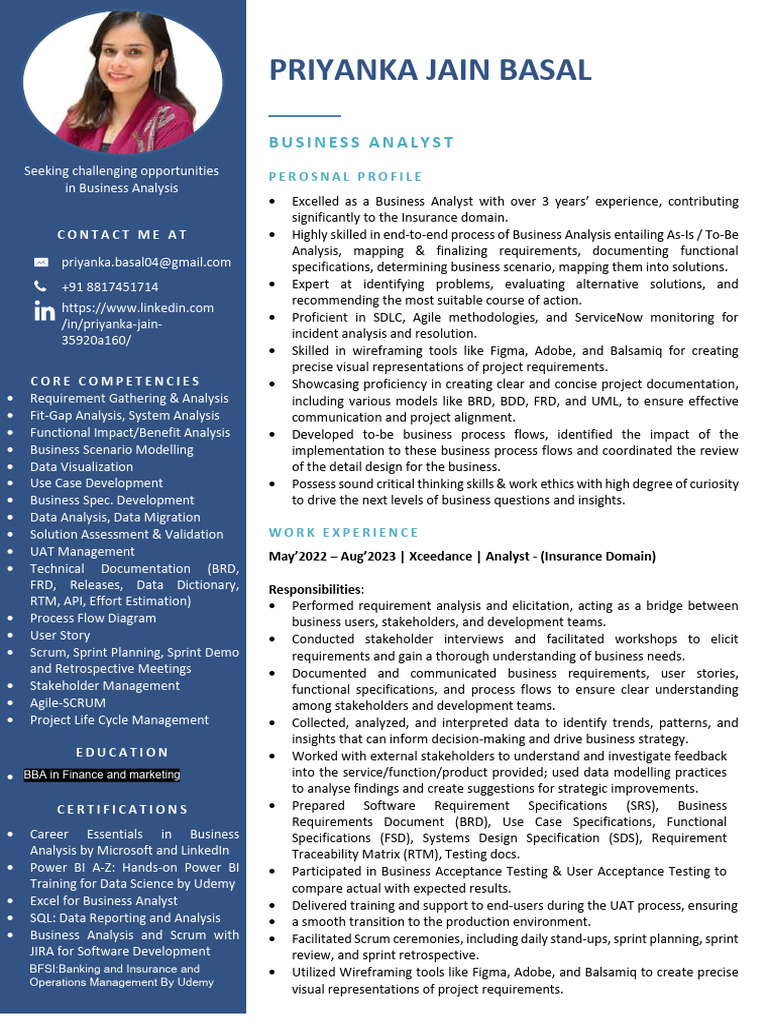 Priyanka Jain Immediate Joiner | PDF | Scrum (Software Development) | Agile Software Development