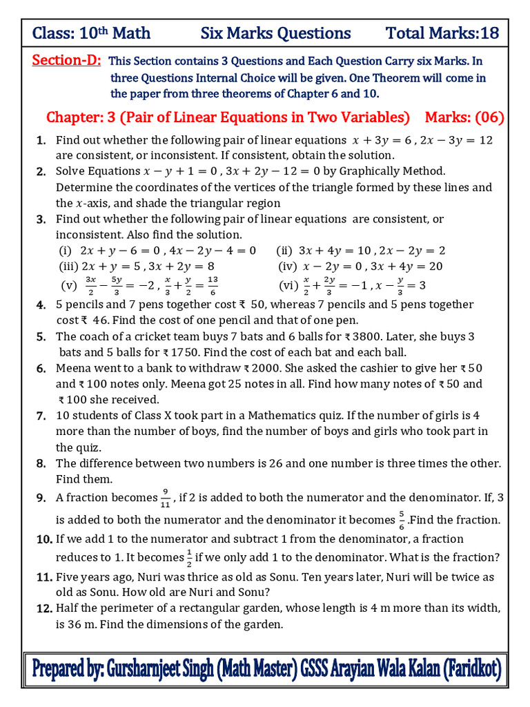10th Grade Math Exam Questions Guide | PDF | Circle | Perpendicular