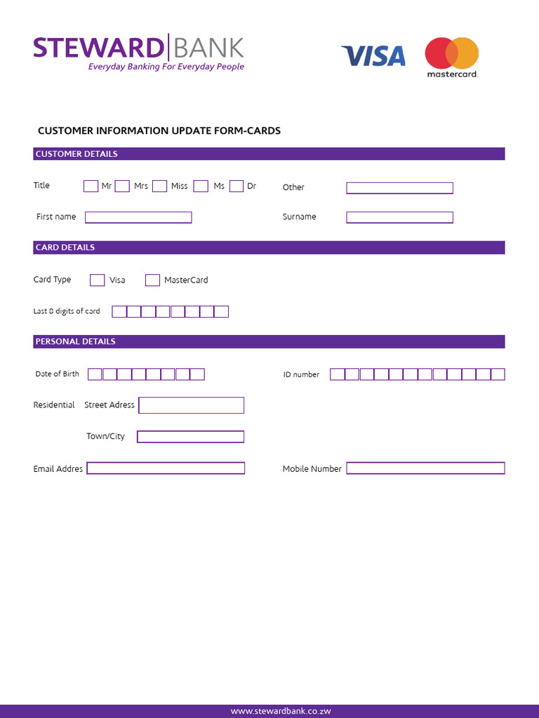 Customer Information Update Form-1 | PDF