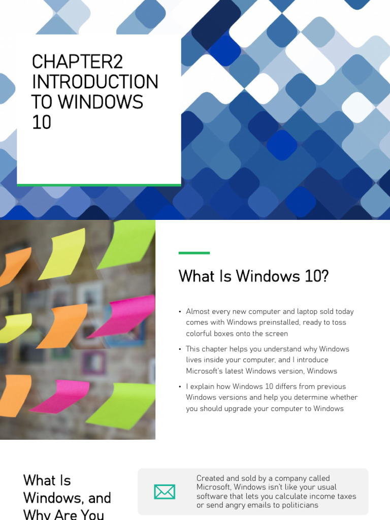 Ch2 Introduction To Windows 10 | PDF | Windows 10 | Microsoft Windows