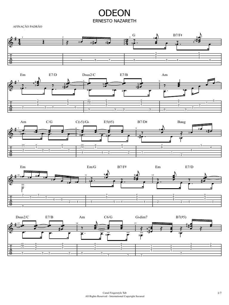 Odeon Fingerstyle Guitar Tab | PDF | Chess