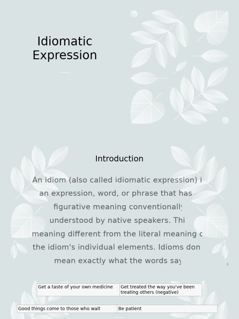 2 Idiomatic Expression | PDF