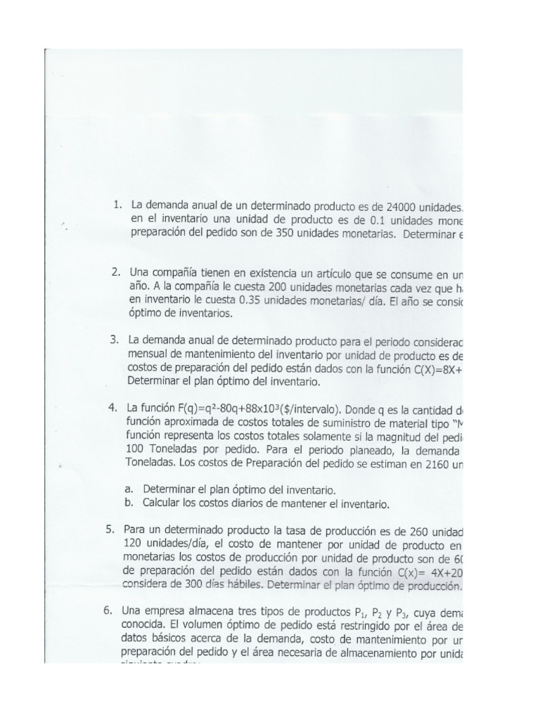Plan Óptimo de Inventario y Costos | PDF | Contabilidad de gestión | La ...