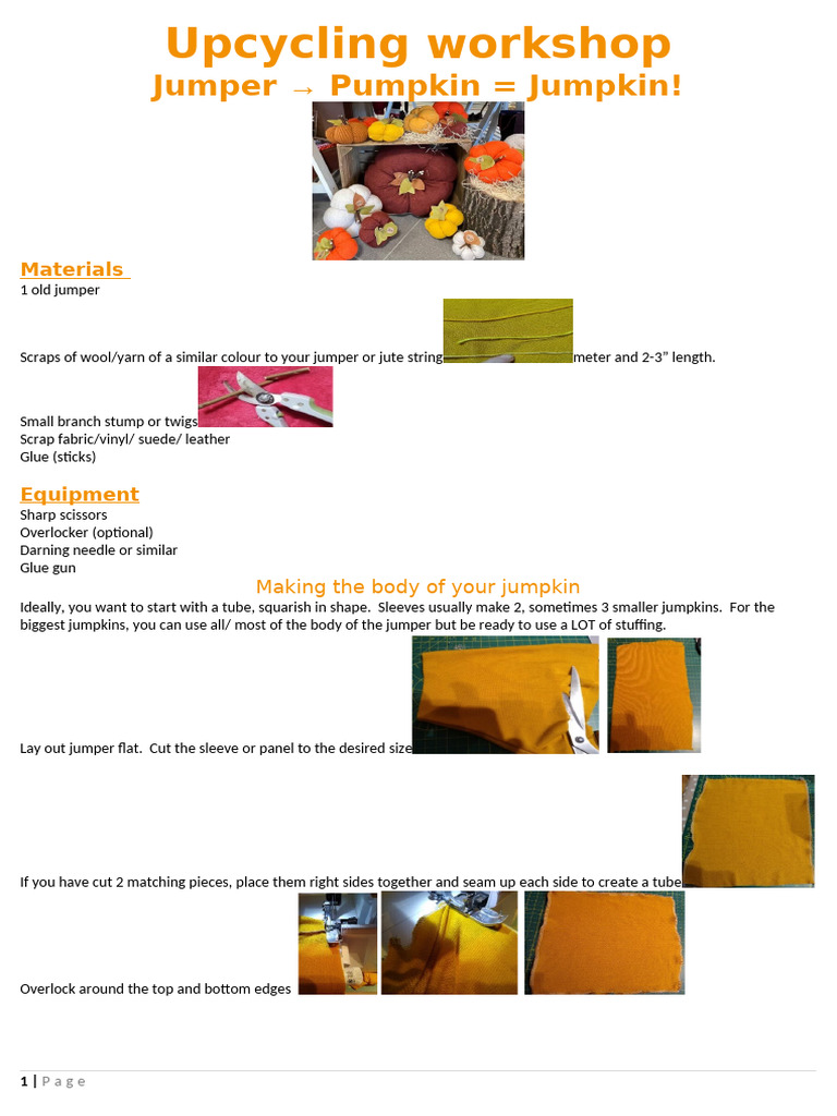 Making A Jumpkin | PDF | Yarn | Seam (Sewing)