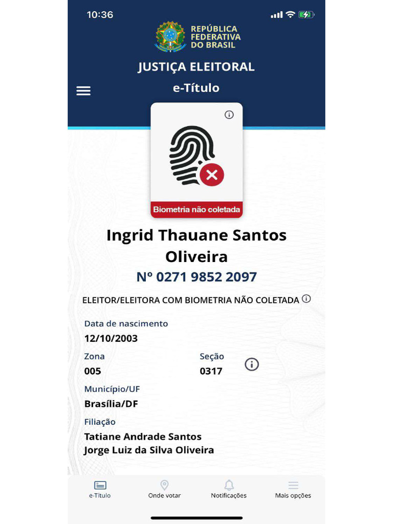 Título de Eleitor - Ingrid | PDF