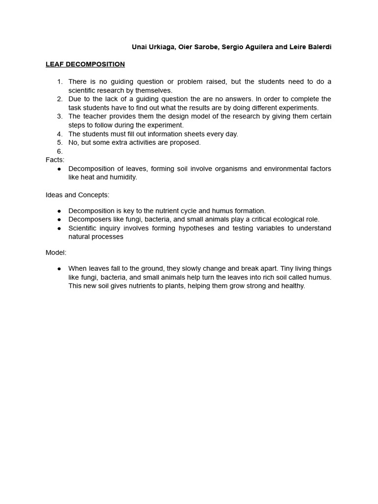 Leaf Decomposition Research Guide | PDF
