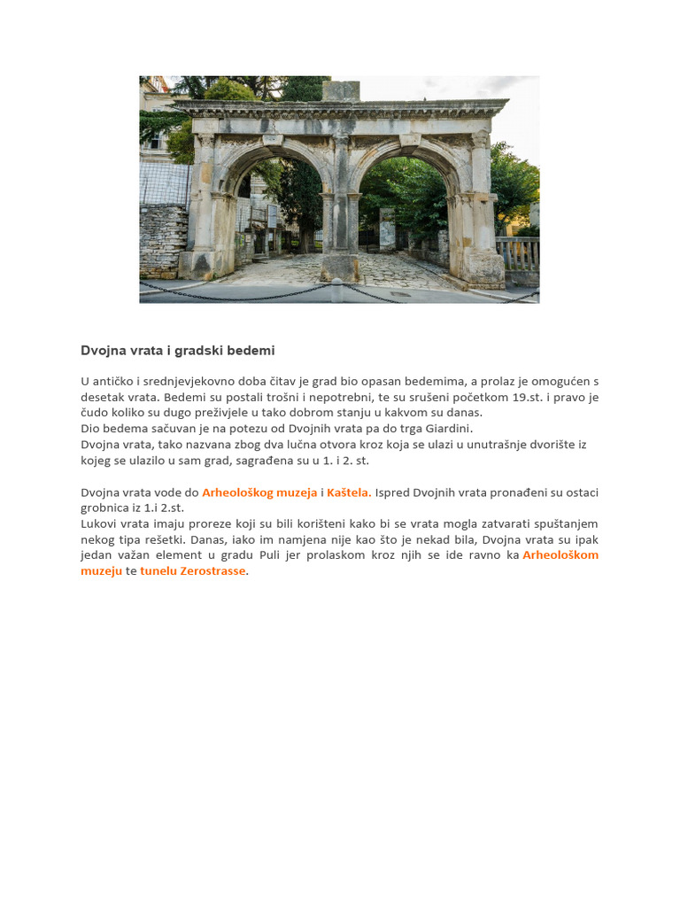 Dvojna Vrata I Gradski Bedemi | PDF