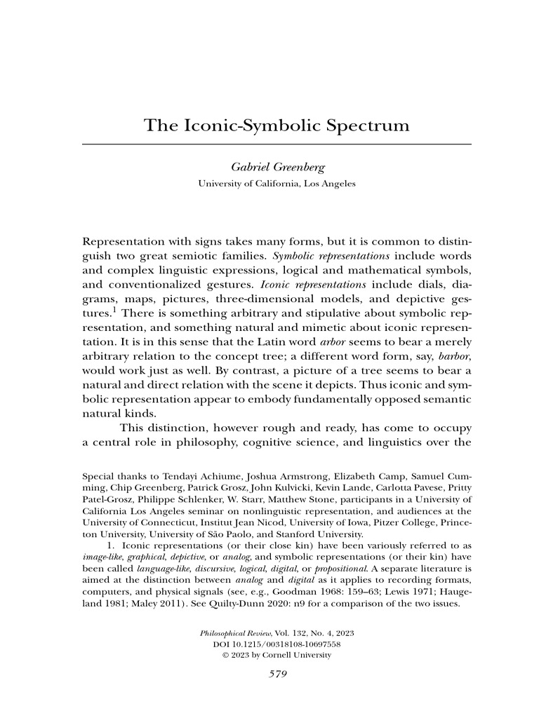 Greenberg2023, Iconic and Symbolic | PDF | First Order Logic | Semantics