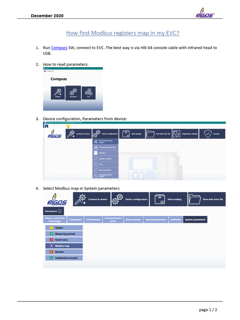 Modbus Registers ELcor | PDF