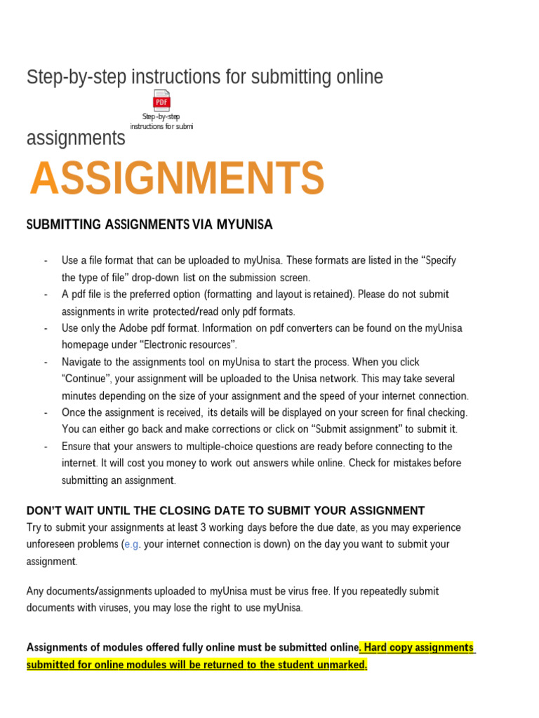 Online Assignment Submission Guide | PDF | Online And Offline | Software