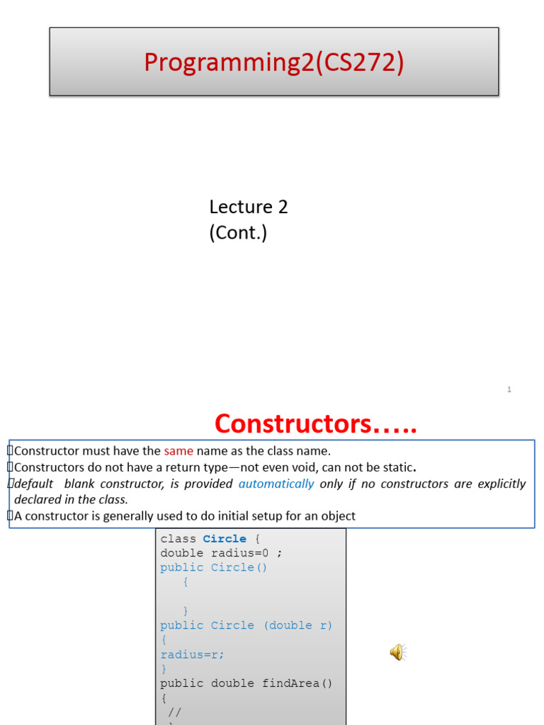 Lect02 Part2 Week2 Pdf Constructor Object Oriented Programming 8069