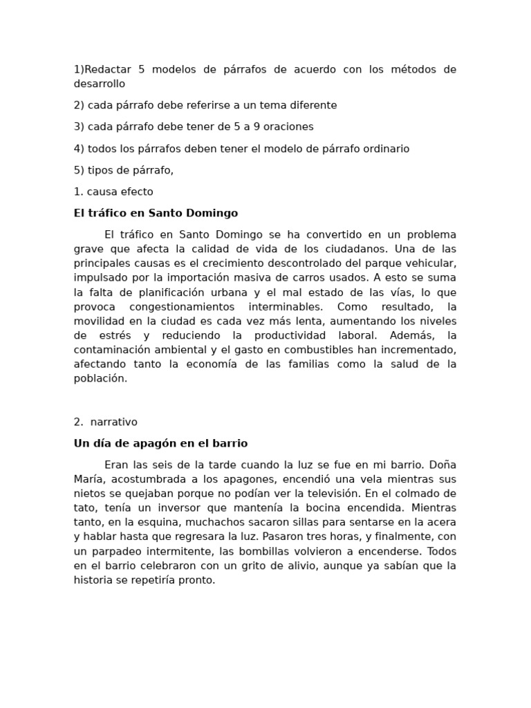 Escritura de Cinco Párrafos Modelo Ordinario y Según Métod de Des ...