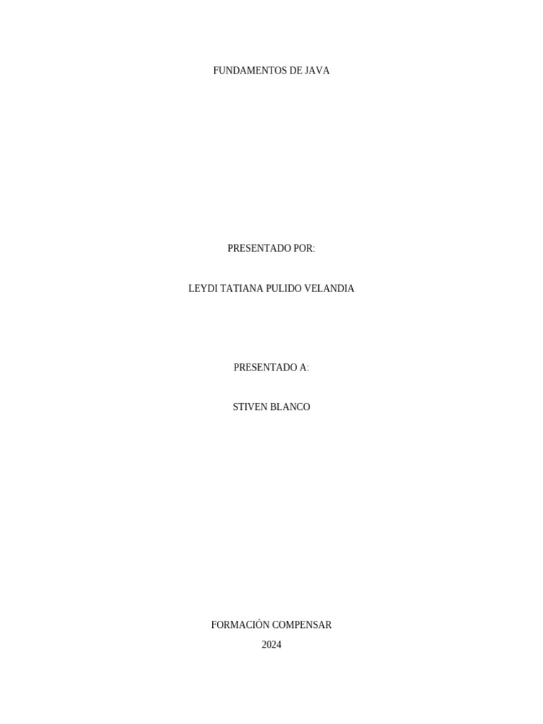 Fundamentos de Java | PDF | Java (lenguaje de programación) | Ingeniería de software