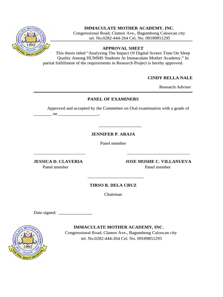 Group 4 HUMSS 1 Research | PDF | Sleep | Insomnia