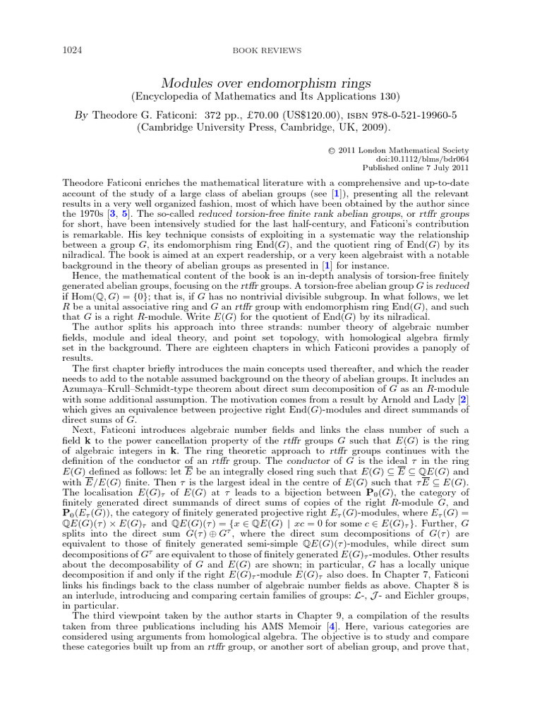 book review 4 | PDF | Ring (Mathematics) | Module (Mathematics)