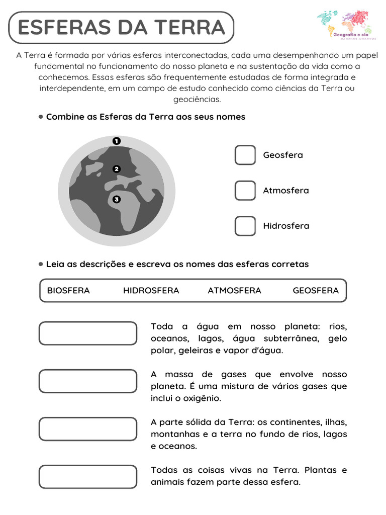 85 - Esferas Da Terra - Atividade! | PDF