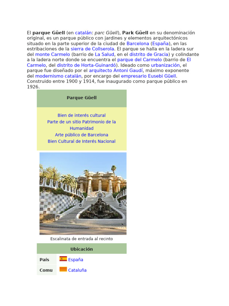 Parque Guell Info v1 | PDF | Estilo