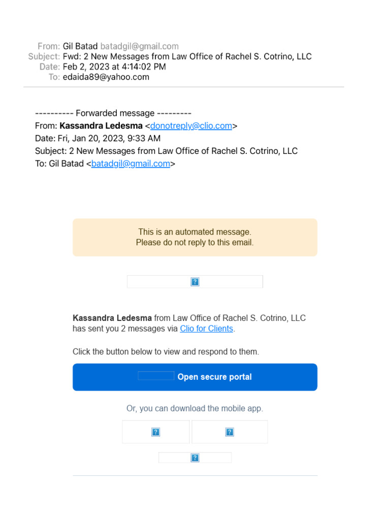 FWD: 2 New Messages From Law Office of Rachel S. Cotrino, LLC | PDF