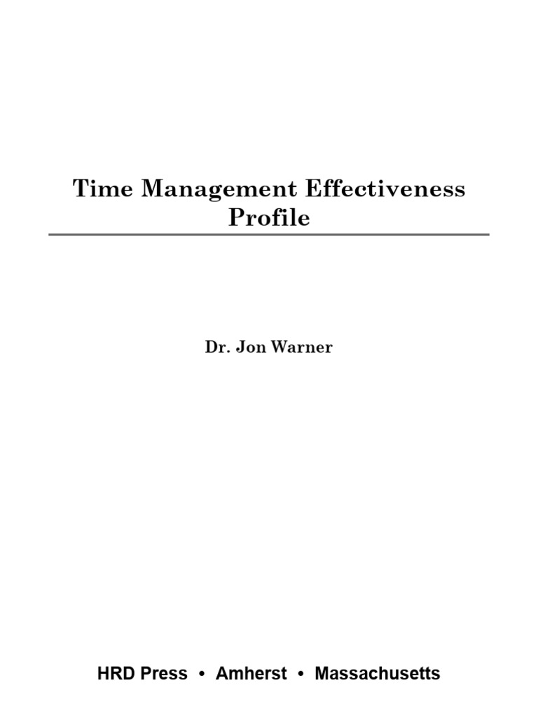 TIME Management Profile assessment | PDF | Time Management ...