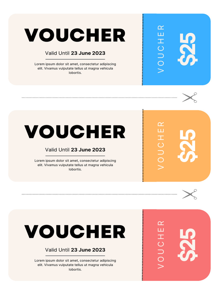 Colored Clean Shopping Voucher Coupon | PDF