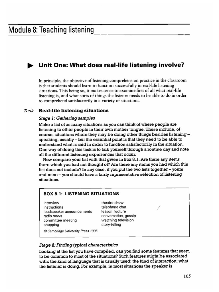Real-Life Listening Skills Guide | PDF | Second Language | Reading ...