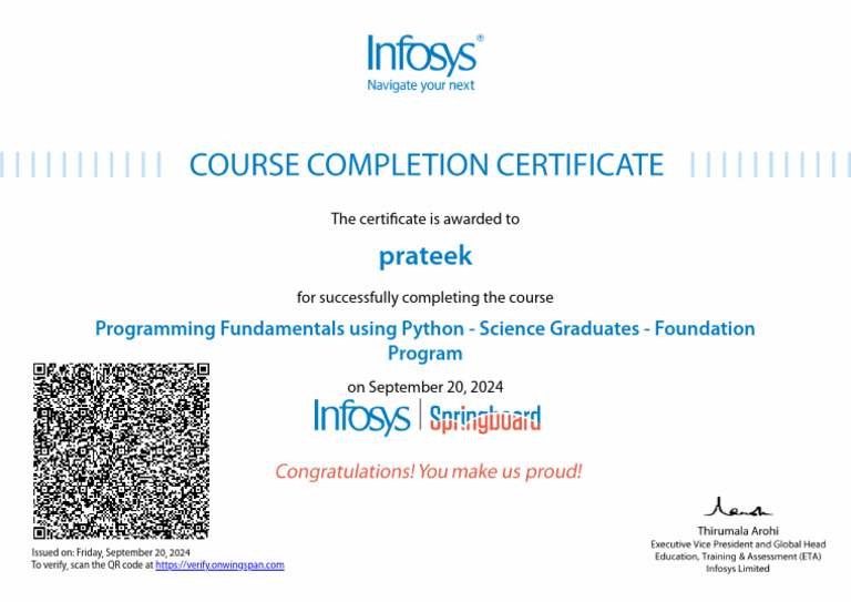 Prateek: Programming Fundamentals Using Python - Science Graduates ...