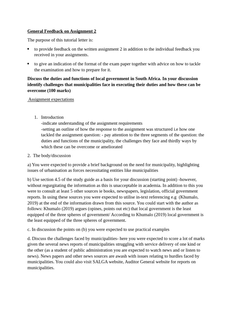 Local Government Challenges in South Africa | PDF